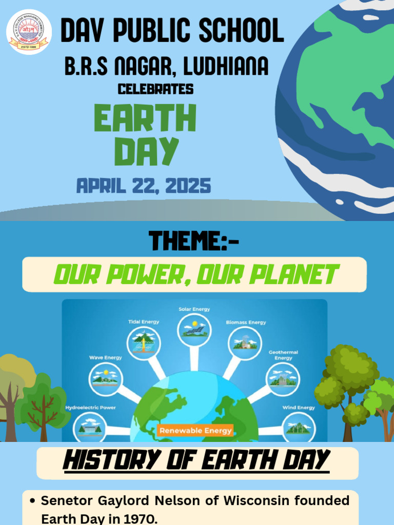 Earth Day 2025 Activities at DAV School | PDF