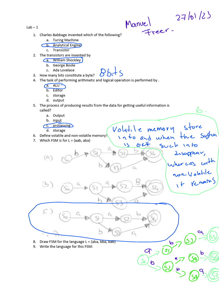 Computer Science Lab Exercises | PDF