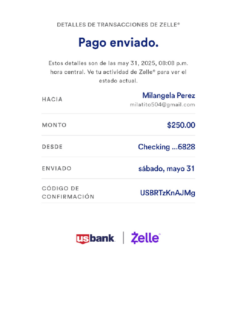 Zelle Transaction Details 05312025190815 | PDF