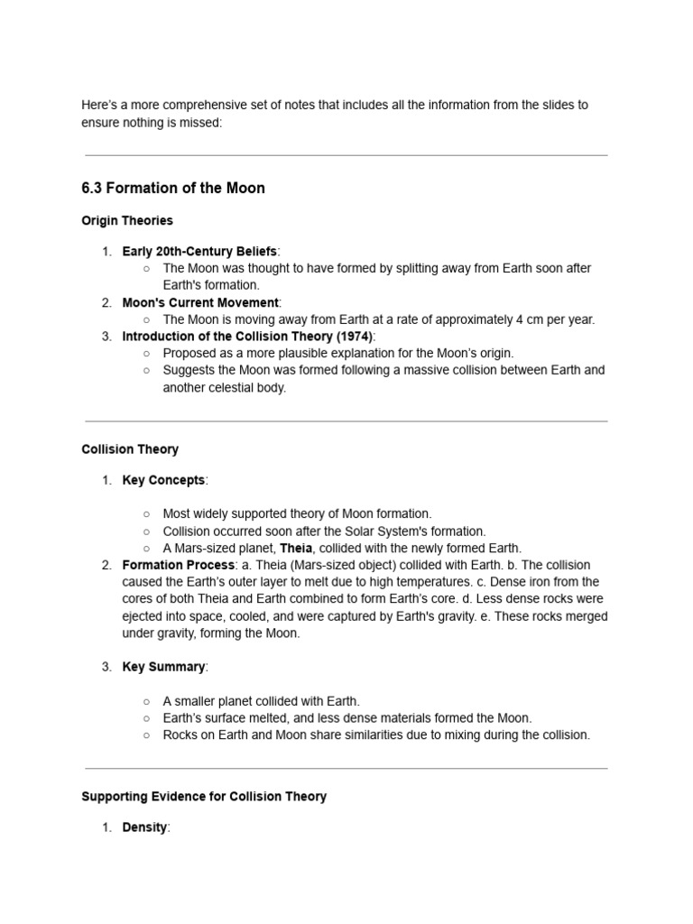 6.3 Formation of The Moon | PDF | Giant Impact Hypothesis | Moon