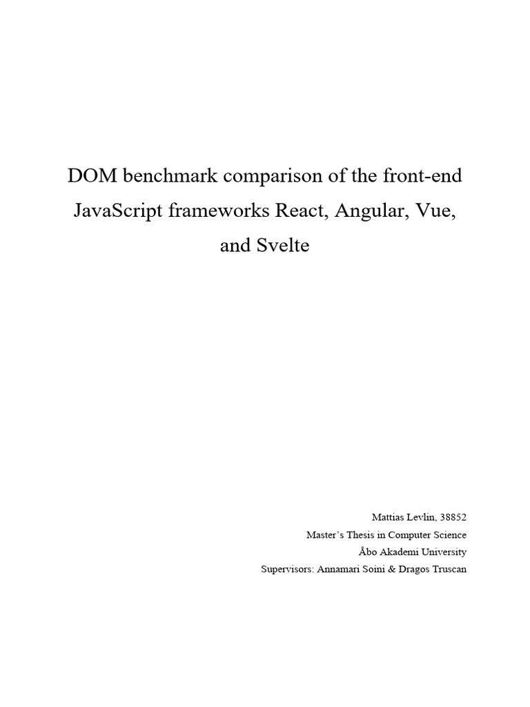 DOM Benchmark Comparison of the Front-End | PDF | Ajax (Programming) | Document Object Model