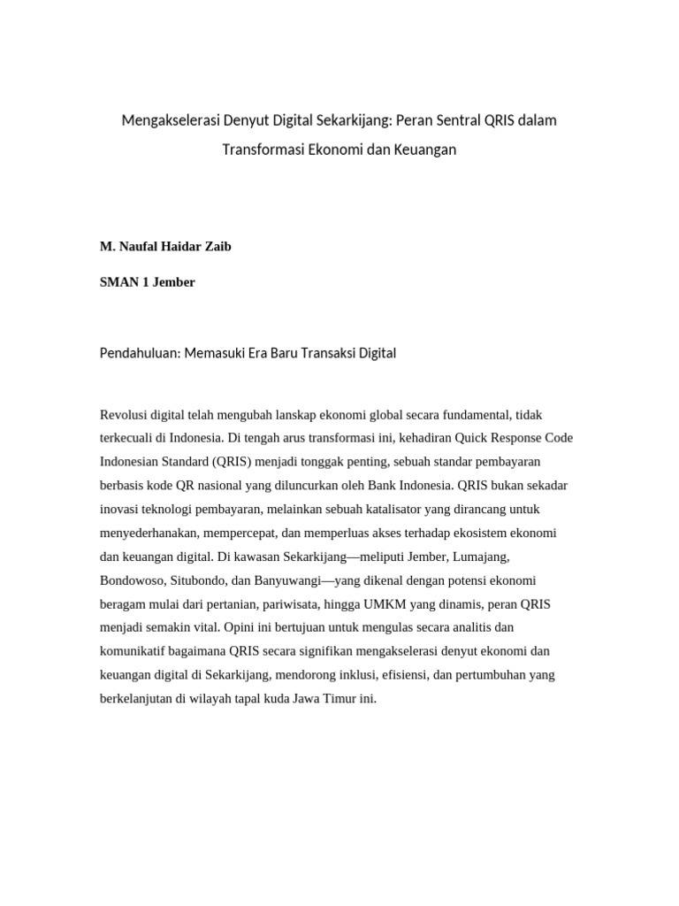 Opini QRIS Sekarkijang M Naufal Haidar Zaib (1) | PDF