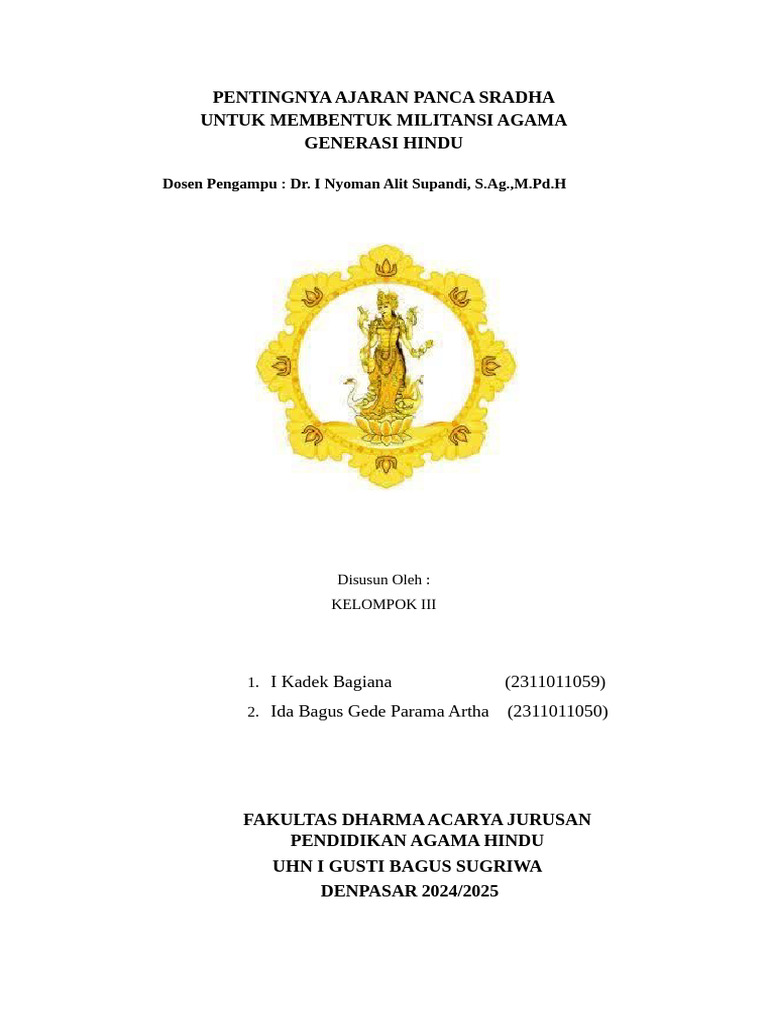 Panca Sradha: Fondasi Keyakinan Hindu | PDF