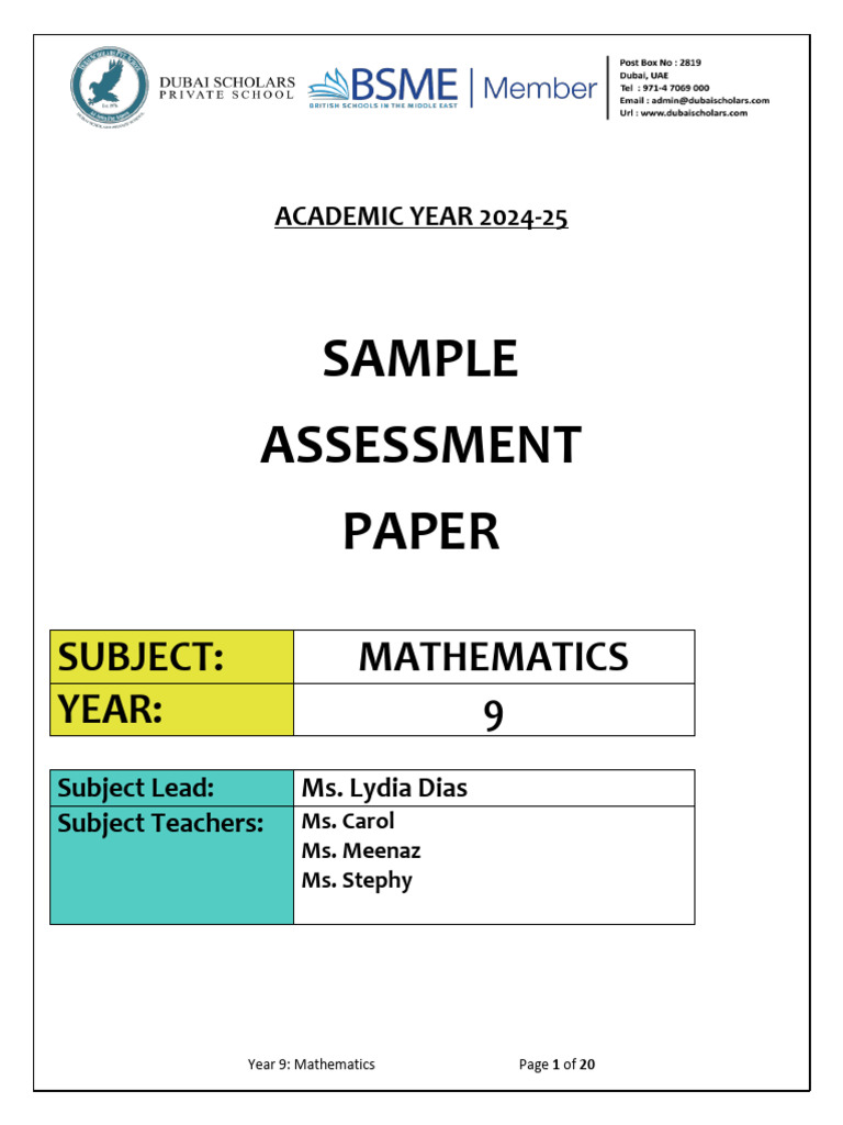 Sample Assessment Paper | PDF | Acceleration | Chess Openings