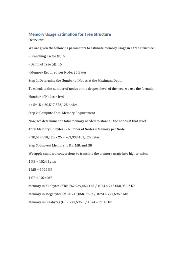 Reworded Memory Calculation | PDF