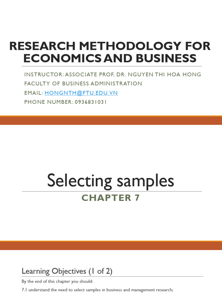 Chapter 7 - Selecting Samples | PDF | Sampling (Statistics) | Techniques