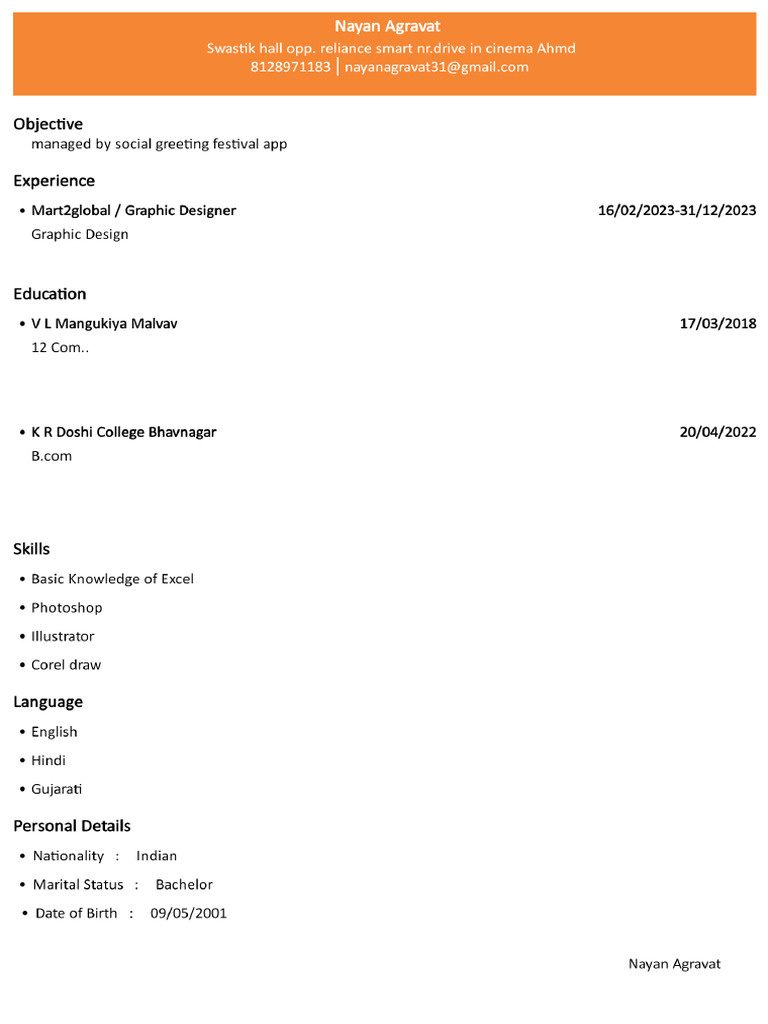 Nayan Agravat CV 01 | PDF