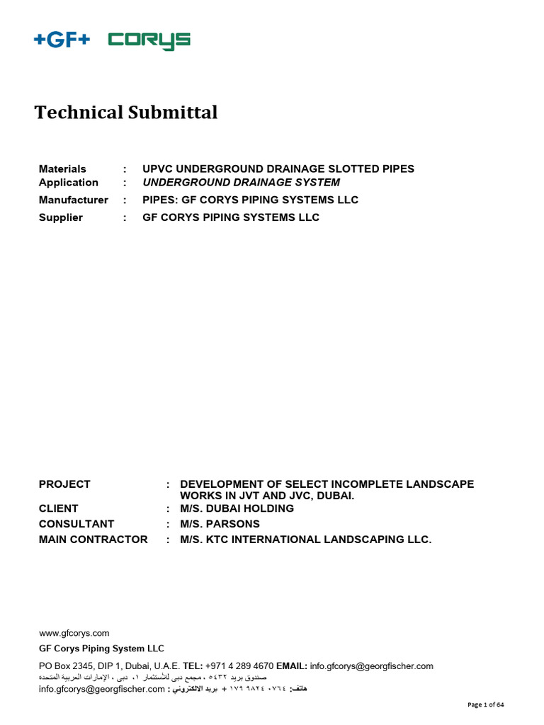 Submittal - 010304 - Upvc Slotted Pipes | PDF