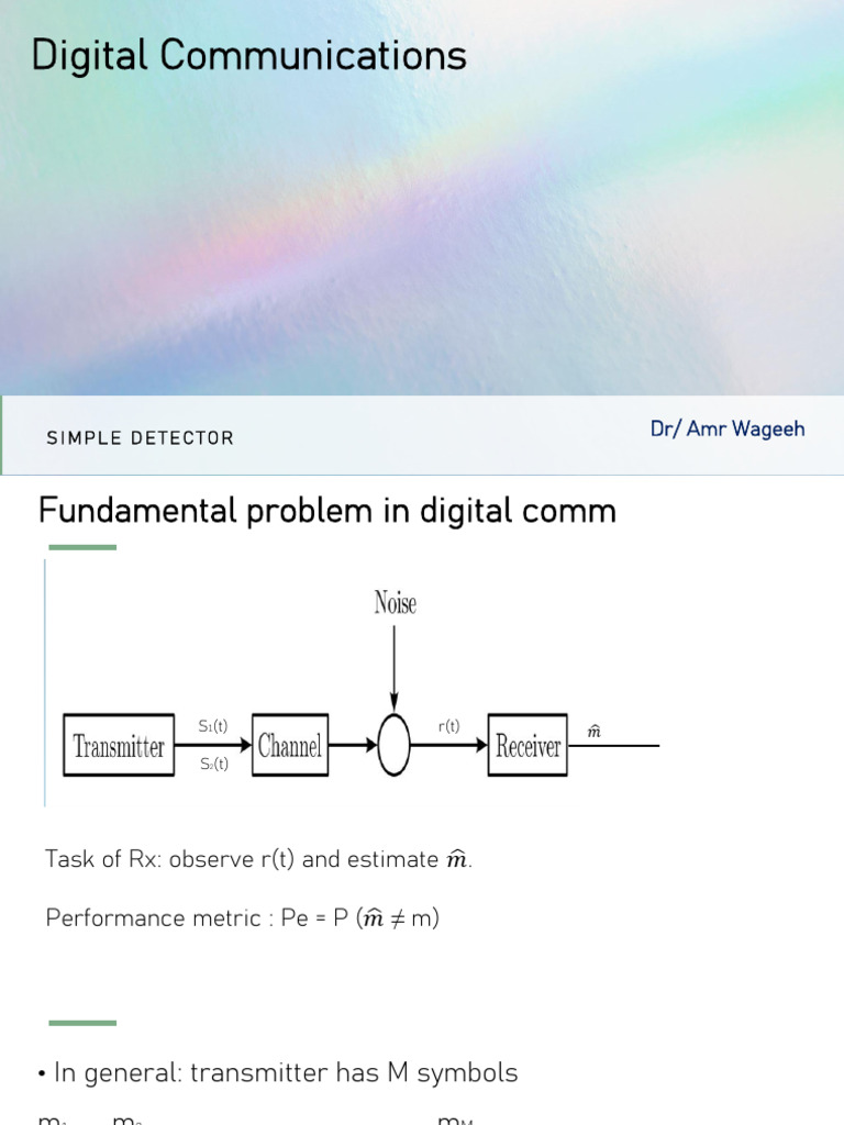 Digital Communications Lecture 2 | PDF | Applied Mathematics | Statistical Theory