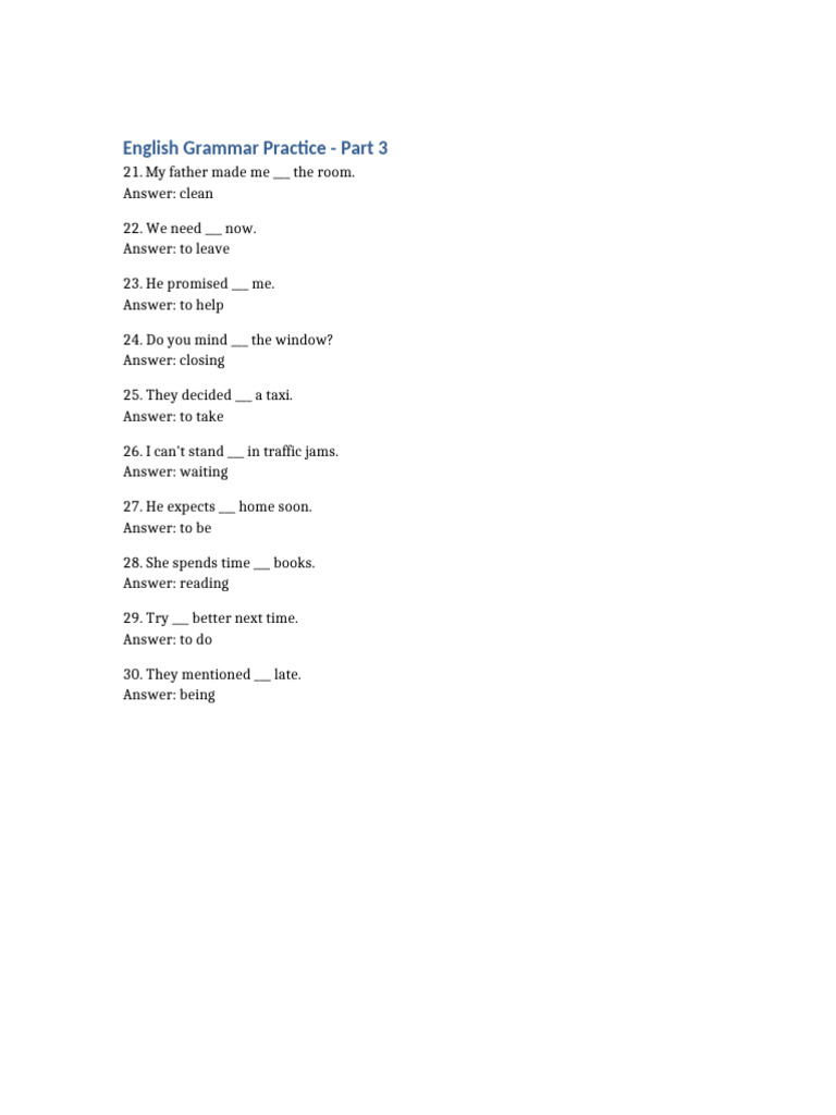 English Grammar Part 3 | PDF