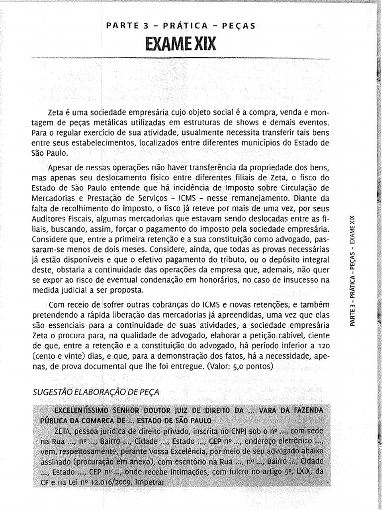 387067567 FGV 2016 OAB Exame de Ordem Unificado XIX Segunda Fase ...