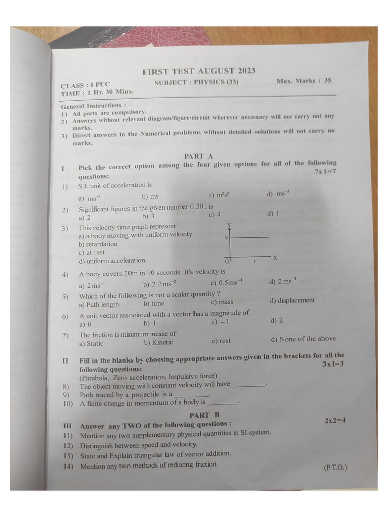 Last Year Question Paper | PDF