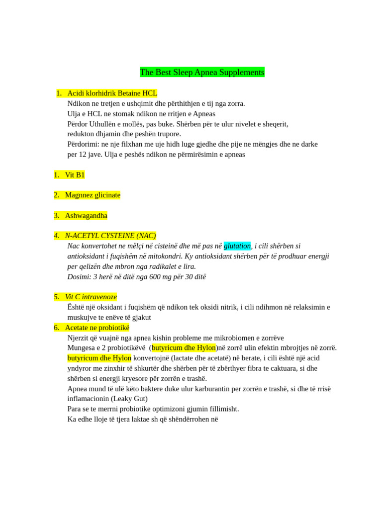 Best Sleep Apnea Supplements | PDF