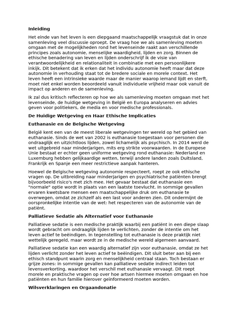 Godsdienst Einde Leven | PDF