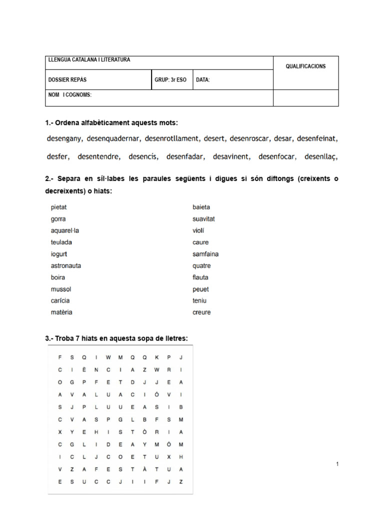 Dossier Final Repàs 3r | PDF