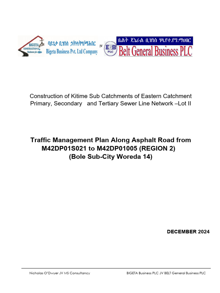 Water Service Traffic Control Plan | PDF | Traffic | Road