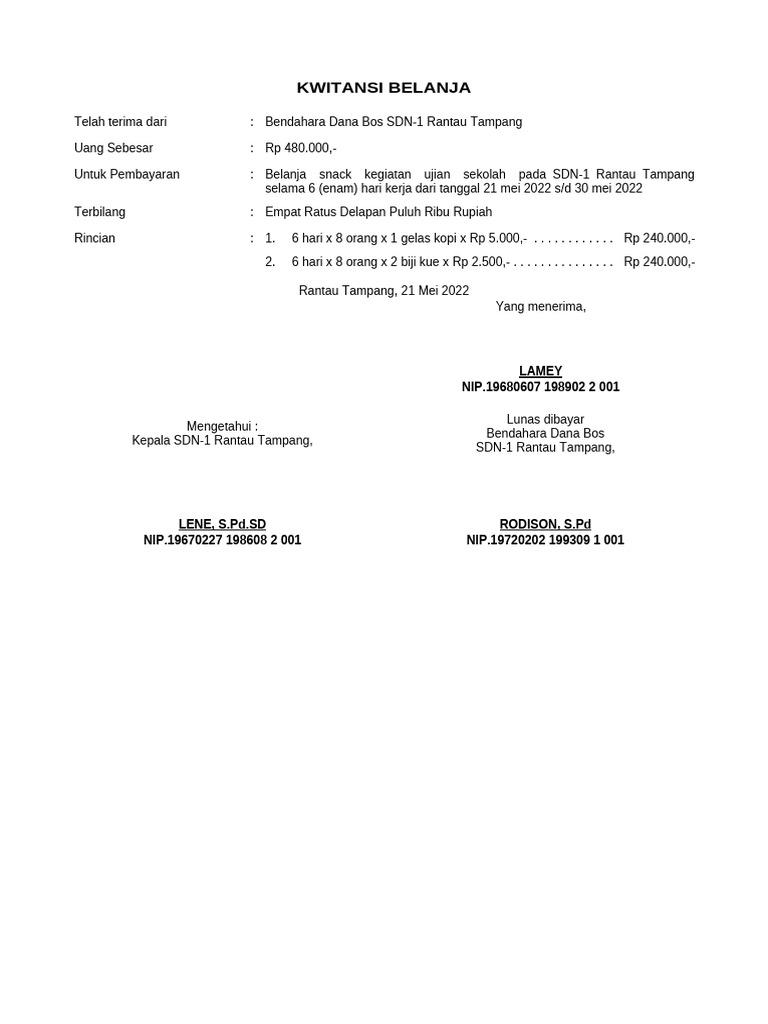 Kwitansi Belanja | PDF