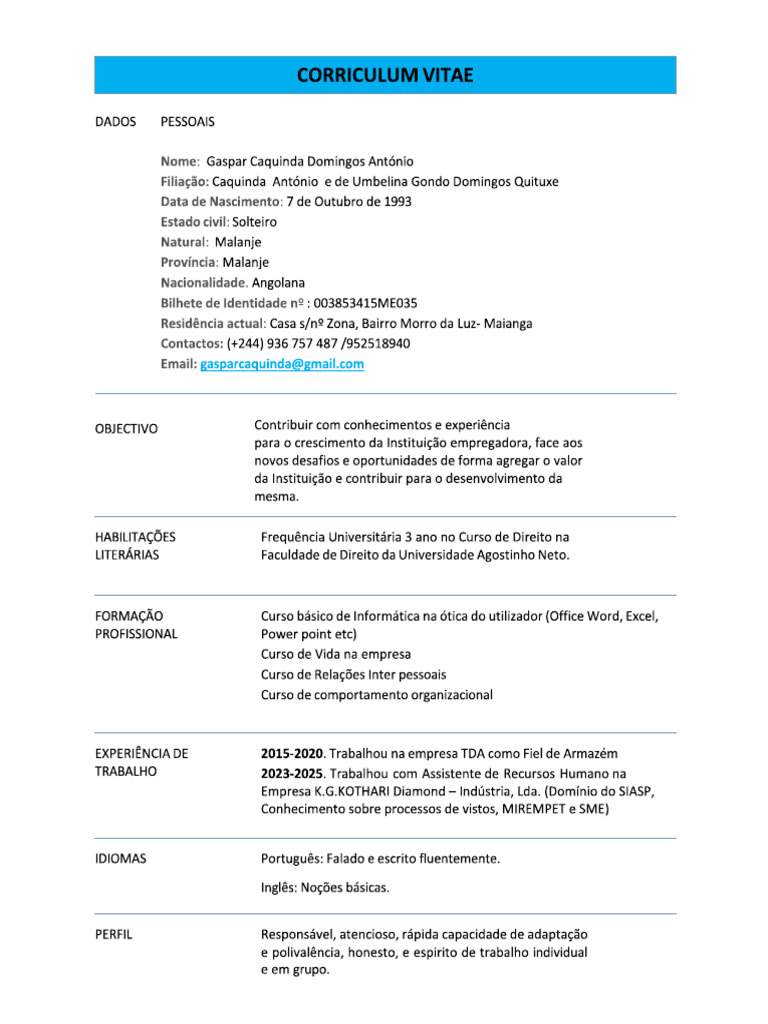 CV Gaspar | PDF