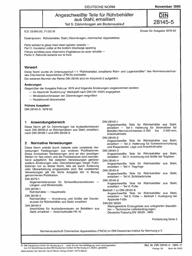 Din 28145-5 1995-11 | PDF