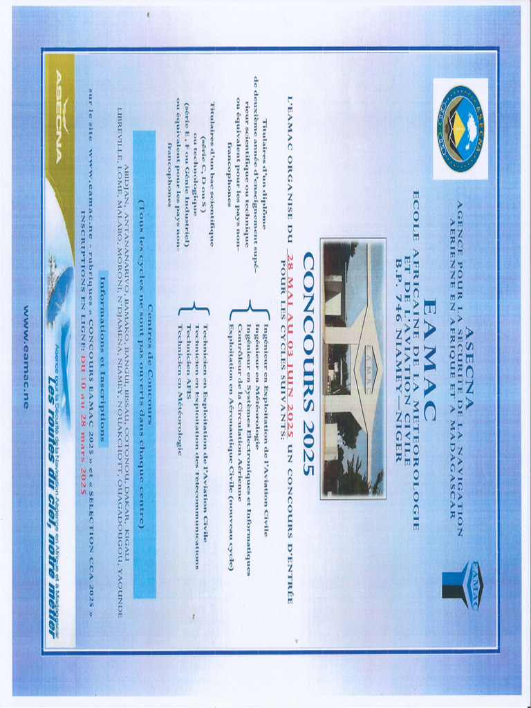 Annonce Concours 2025 EAMAC | PDF
