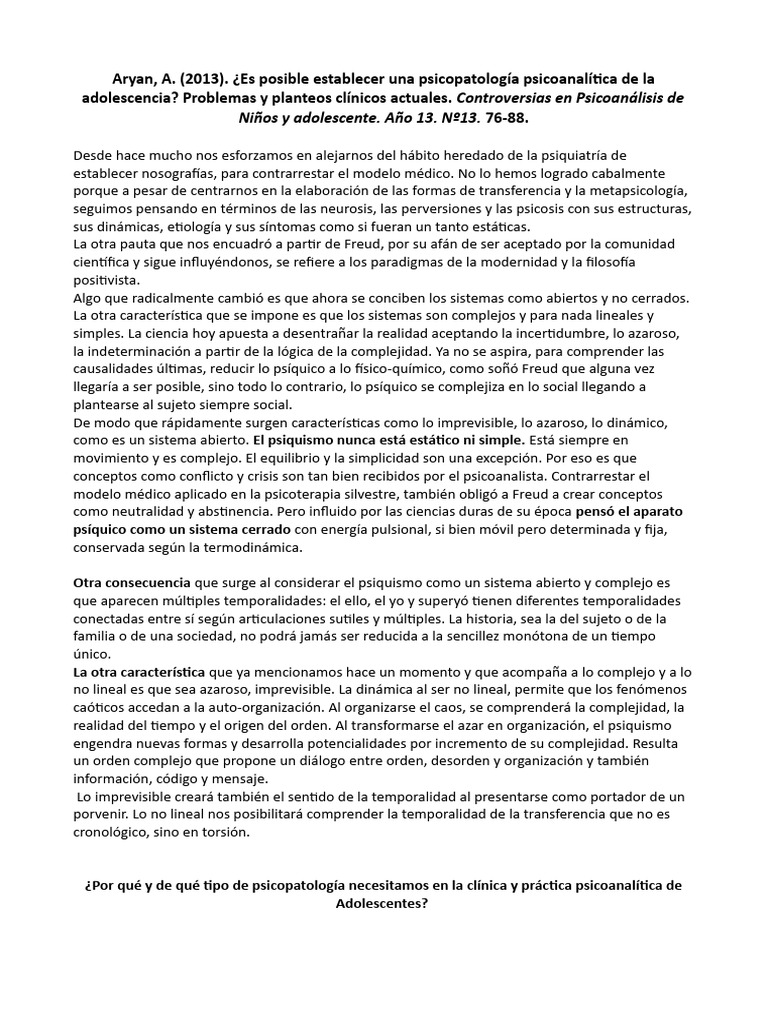 Módulo 2 - Aryan | PDF | Neurosis | Psique (psicología)