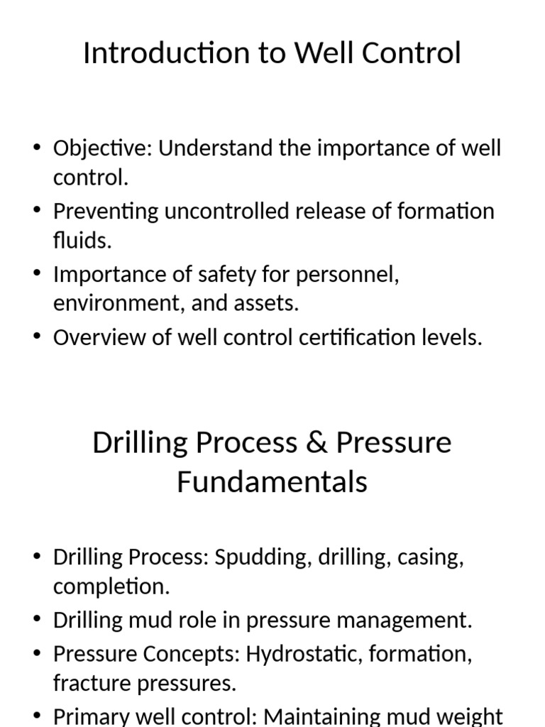 Iwcf Level 1 Well Control Overview Pdf