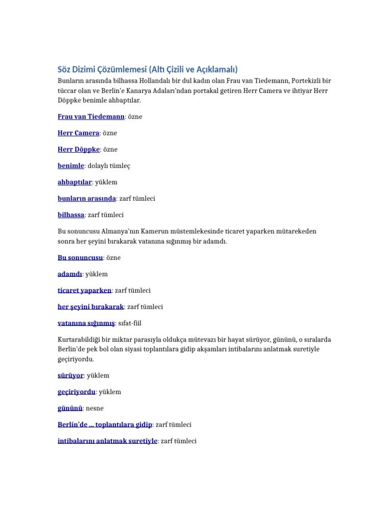 Soz Dizimi Alt Cizili Aciklamali-1 | PDF