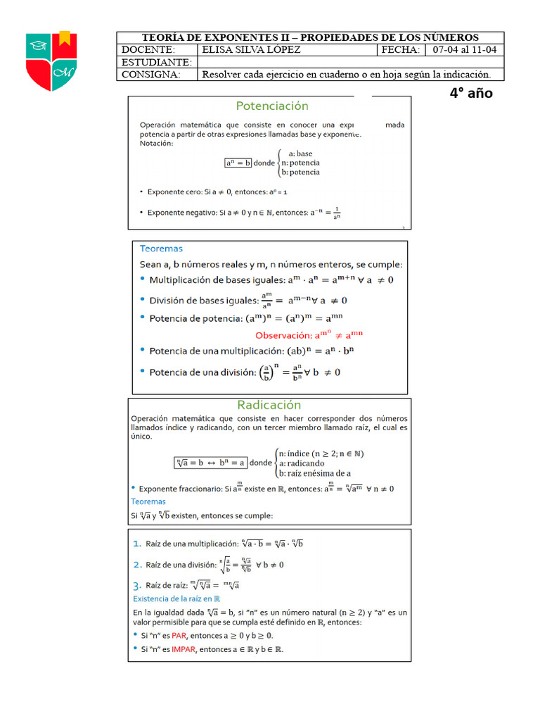 Docente: Elisa Silva López FECHA: 07-04 Al 11-04 Estudiante: Consigna ...