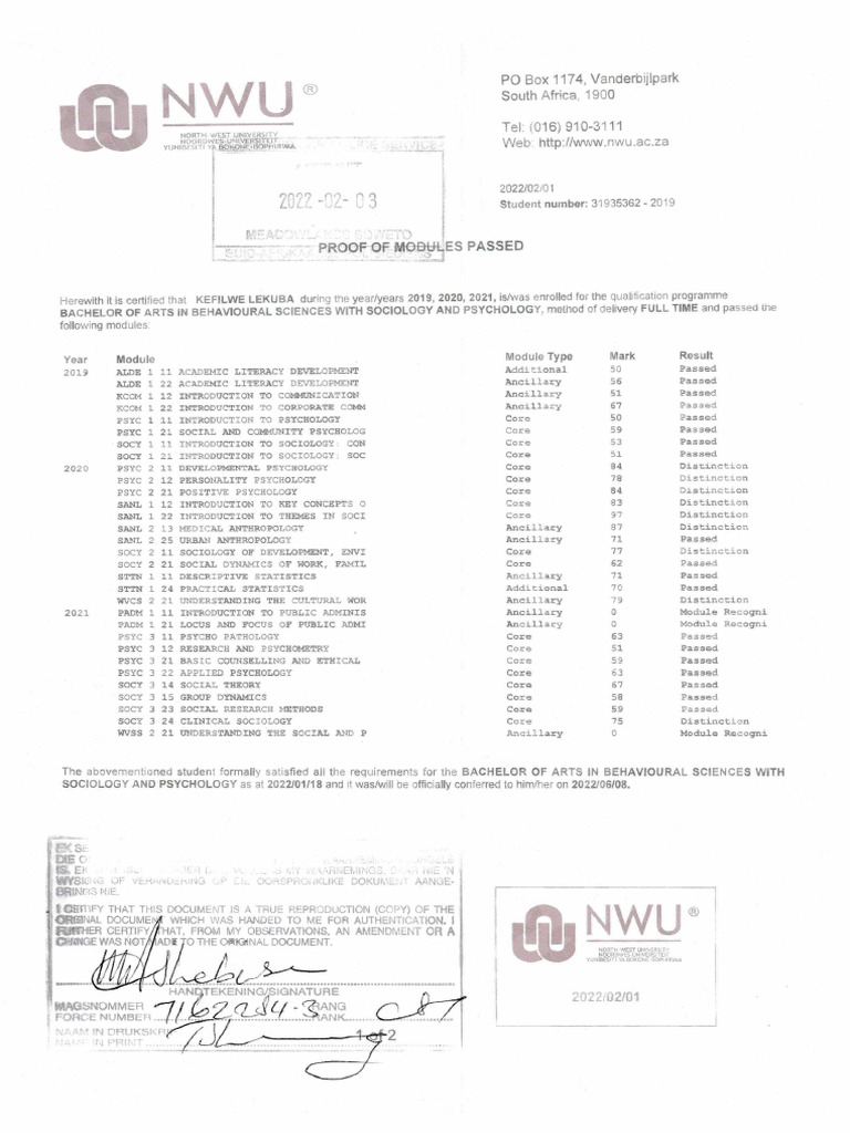Finalised Academic Record | PDF