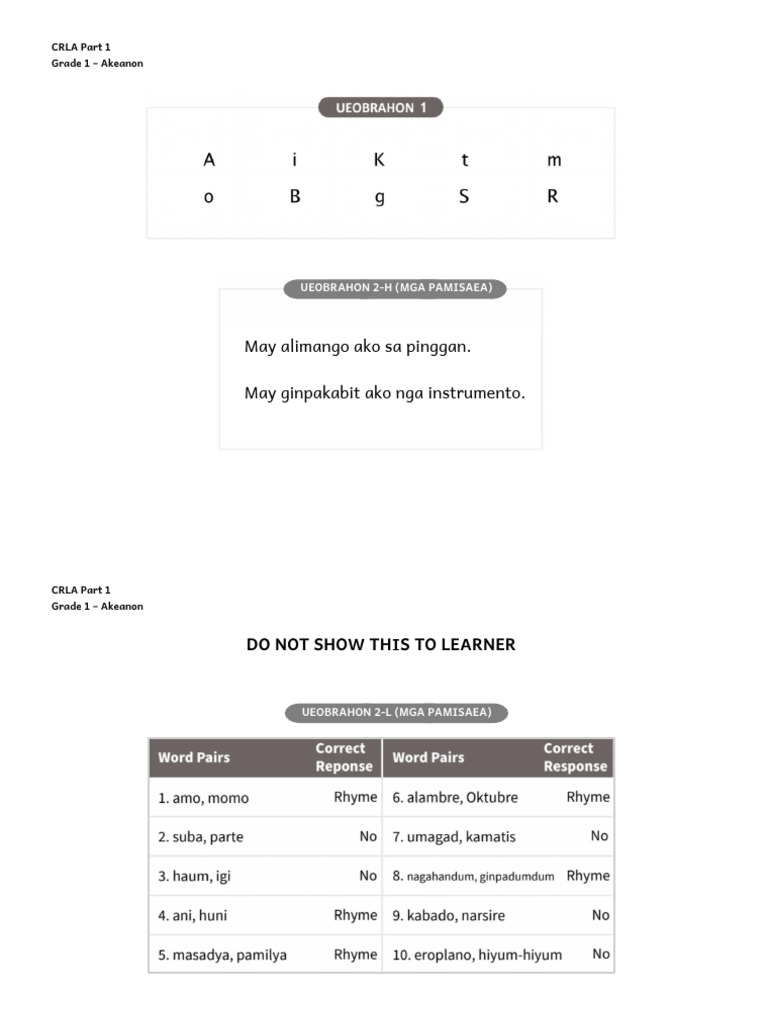 mCRLA G1 Akeanon | PDF