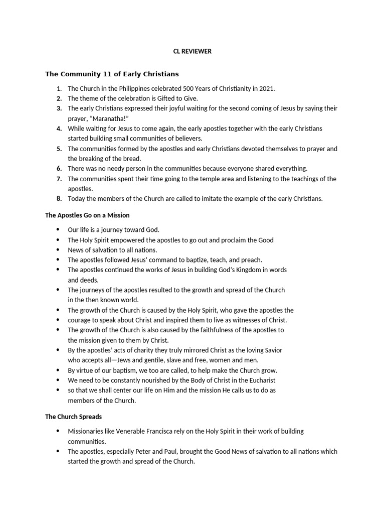 CL GMRC 6 Summary of The Lessons | PDF | Lent | Catholic Church