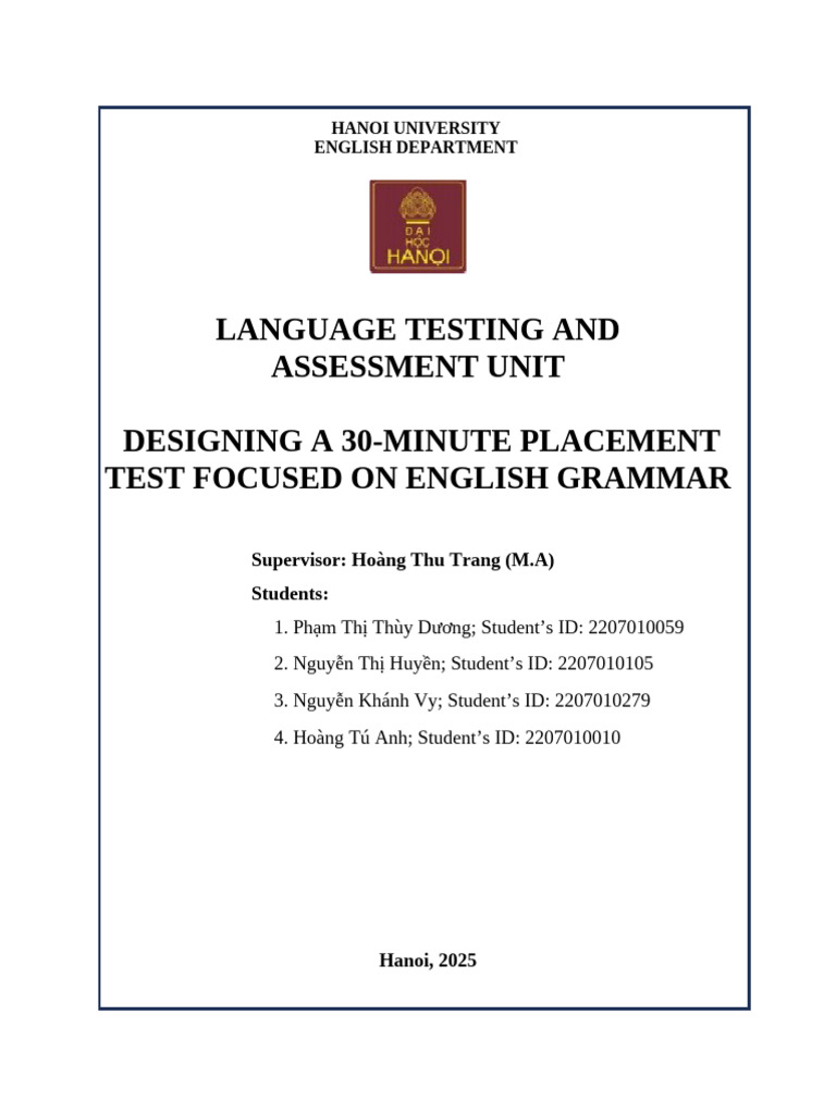 Group 4 Final Assignment 1 | PDF | Verb | Educational Assessment