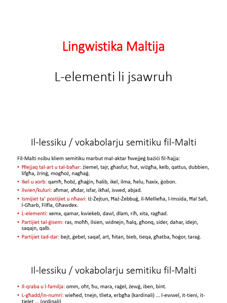 Lingwistika Maltija | PDF