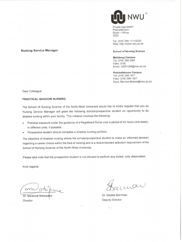 5 Shadow Request Letter | PDF