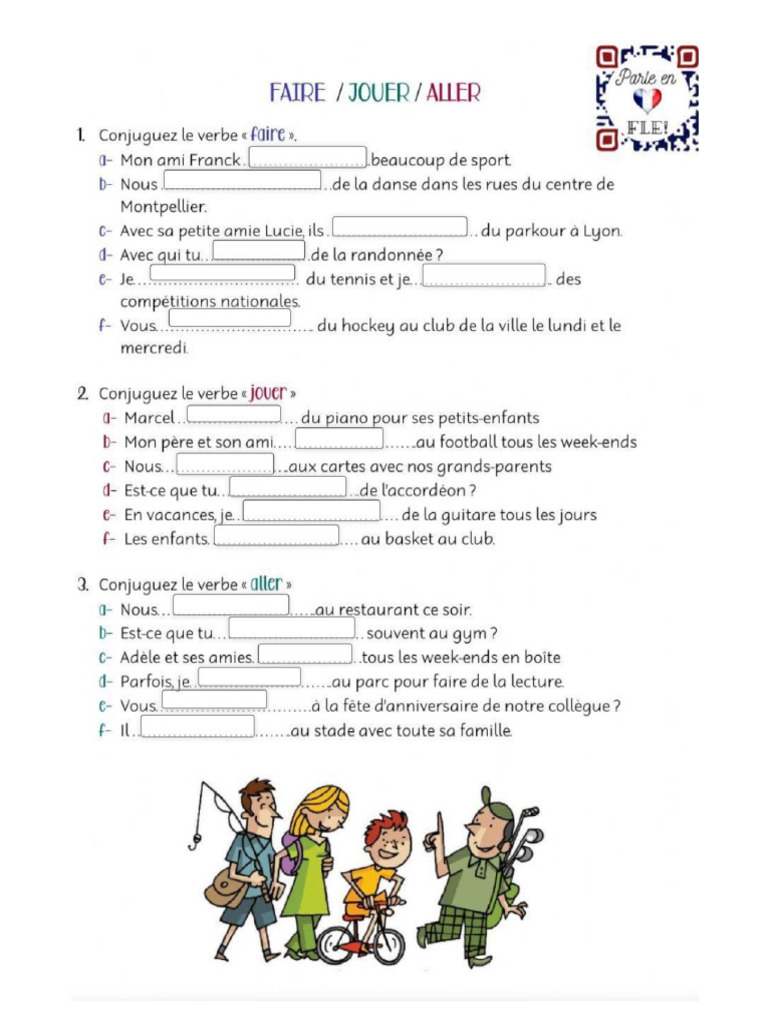 Faire Aller Jouer Worksheet | PDF