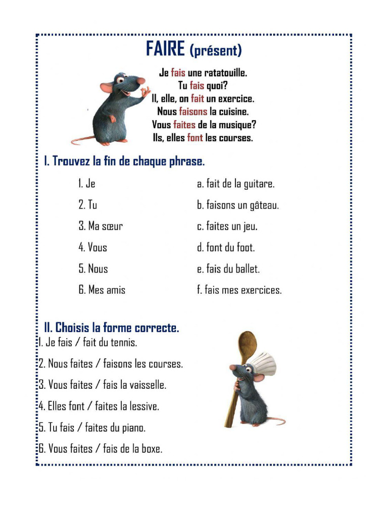Faire Worksheet | PDF