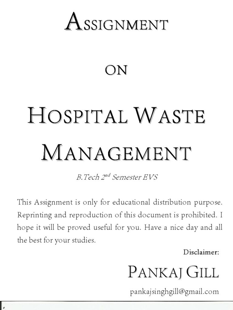 Hospital Waste Management Assignment | PDF