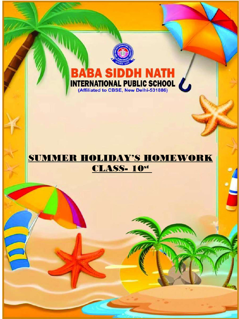 Summer Homework for Class 10 Students | PDF