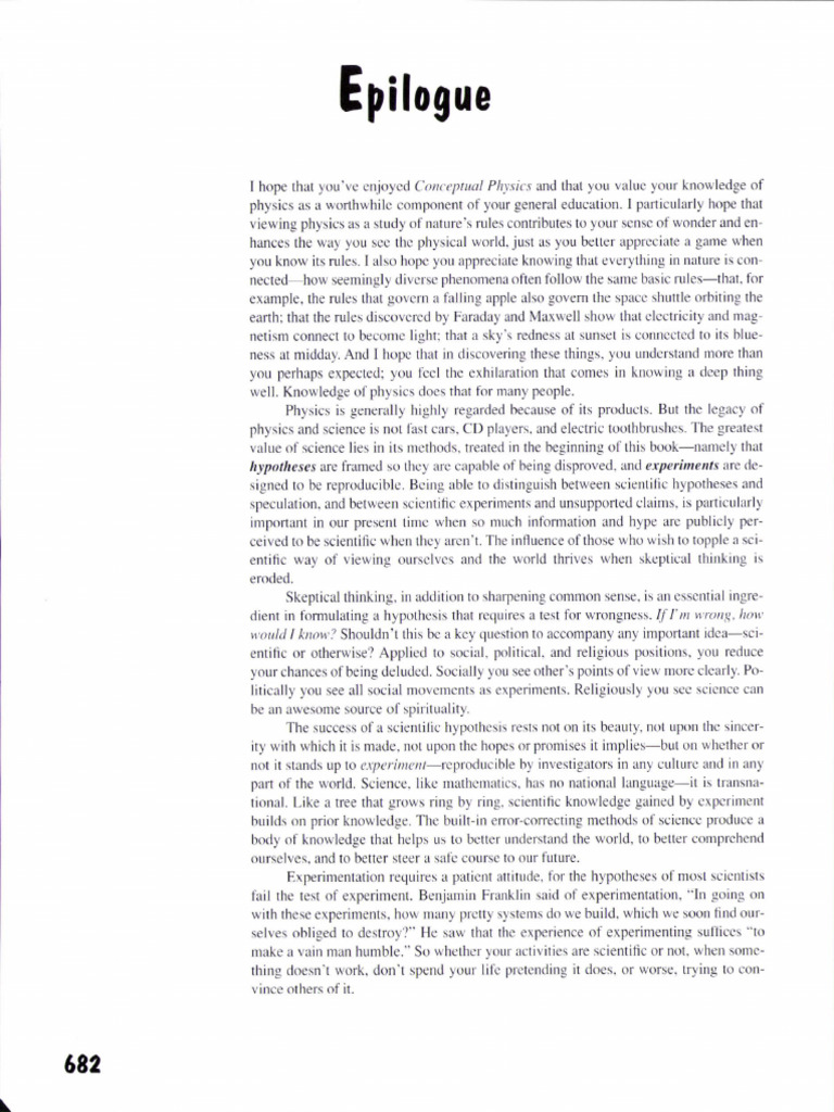 90 Conceptual Physics - Epilogue Appendix Index | PDF