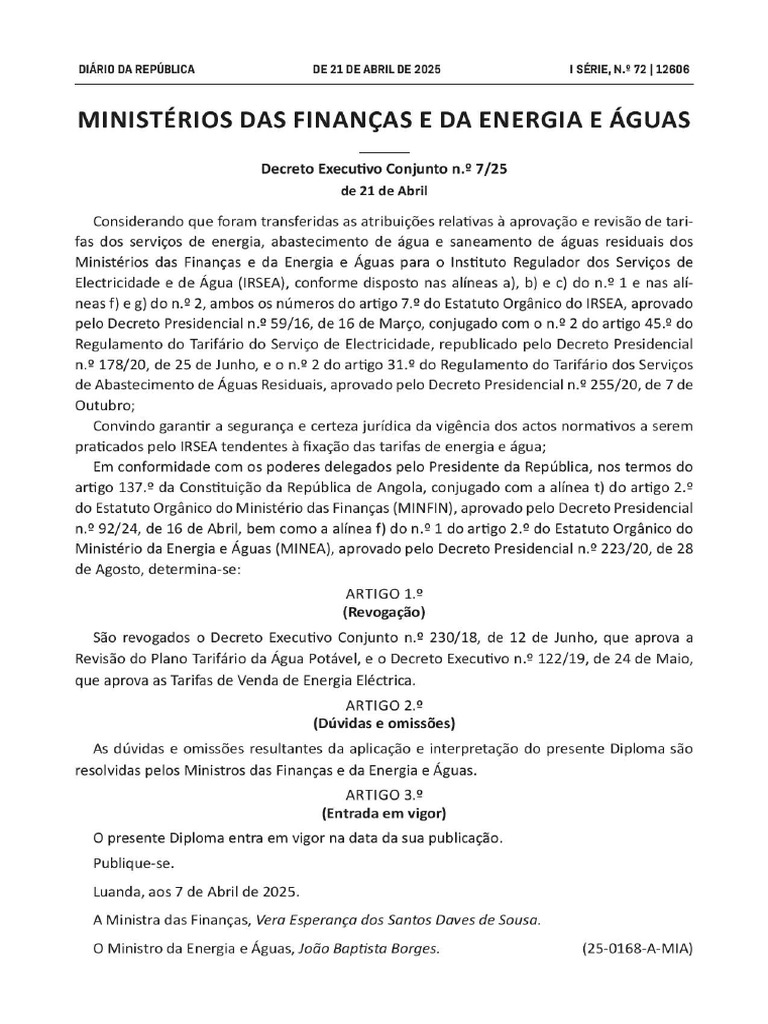 Joint Executive Decree No. 7-25 of 21 April 2025 Repeals Joint ...