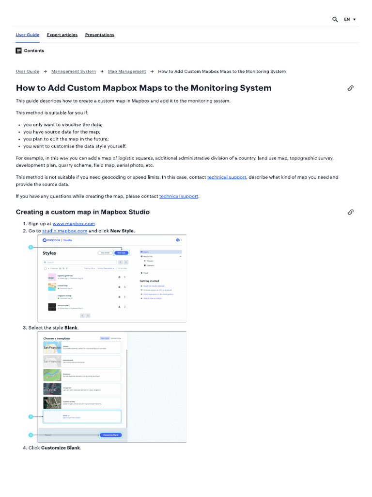 How To Add Custom Mapbox Maps To The Monitoring System | PDF