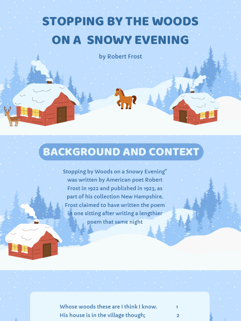 Stopping by the woods on a snowy evening | PDF | Poetry