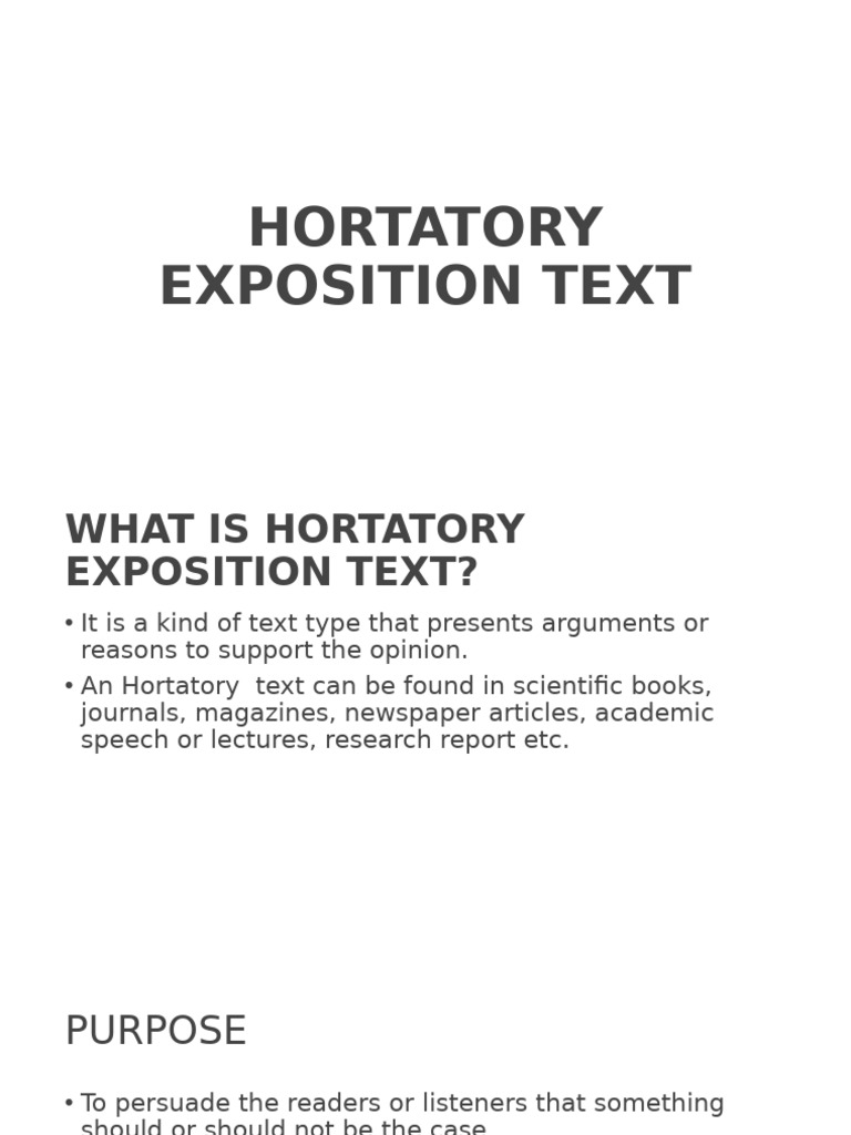 Hortatory Exp Text | PDF | Linguistic Morphology | Human Communication