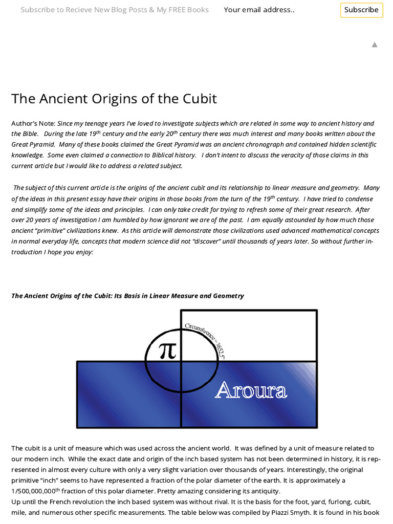 The Ancient Origins of The Cubit | PDF | Foot (Unit) | Circle