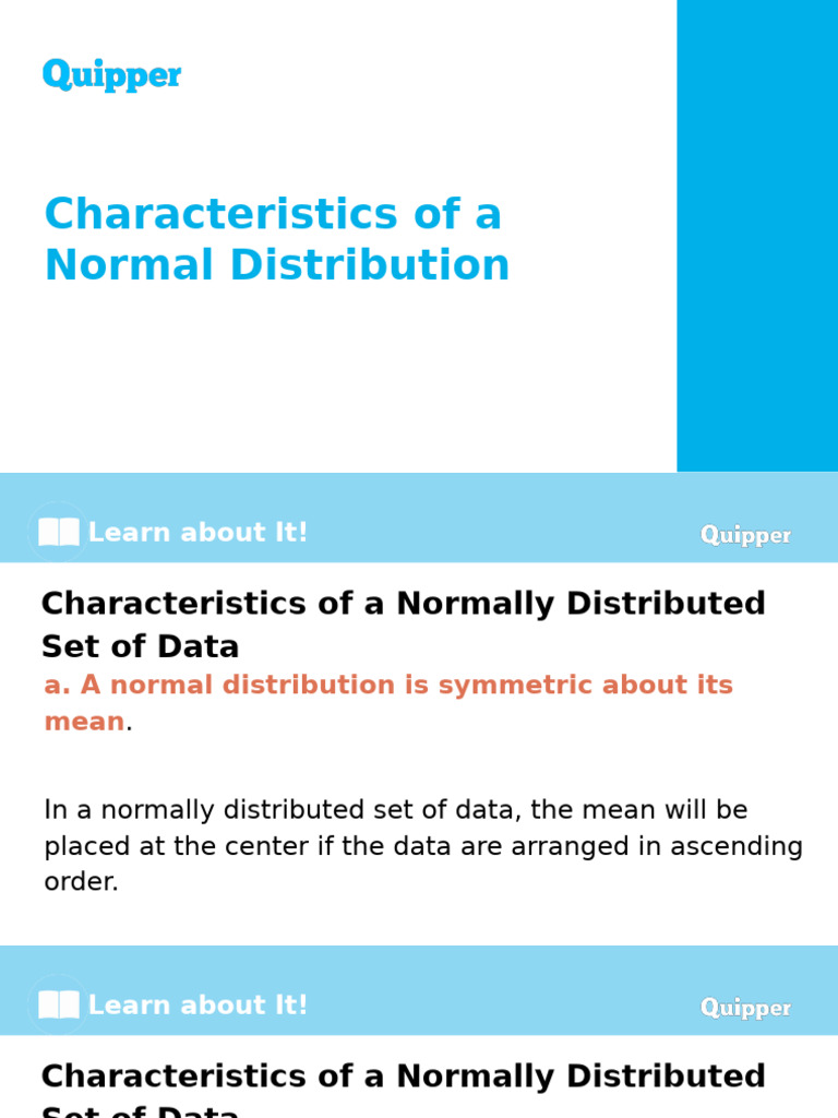 Characteristics of Normal Distribution | PDF | Outlier | Normal ...