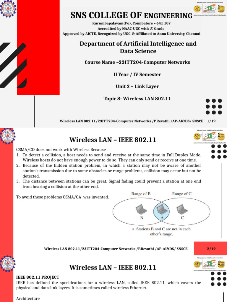 Overview of IEEE 802.11 Wireless LAN | PDF | Ieee 802.11 | Wireless Lan