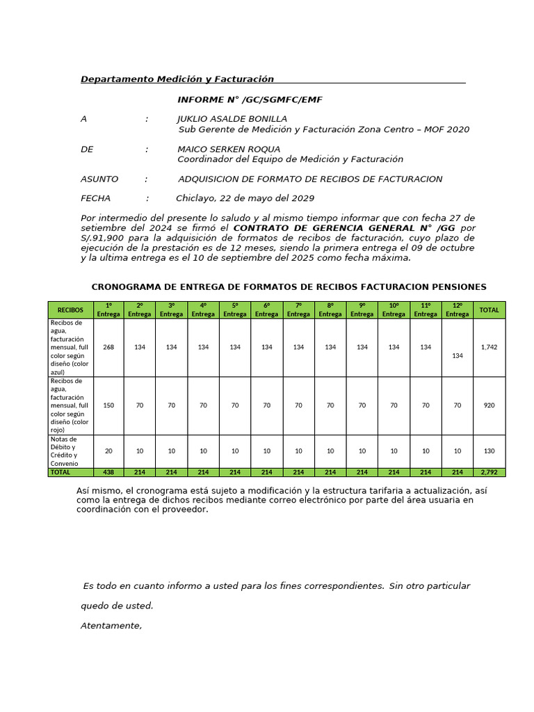 Inf #0101 - 2025 Omf - Adquisicion de Recibos | PDF