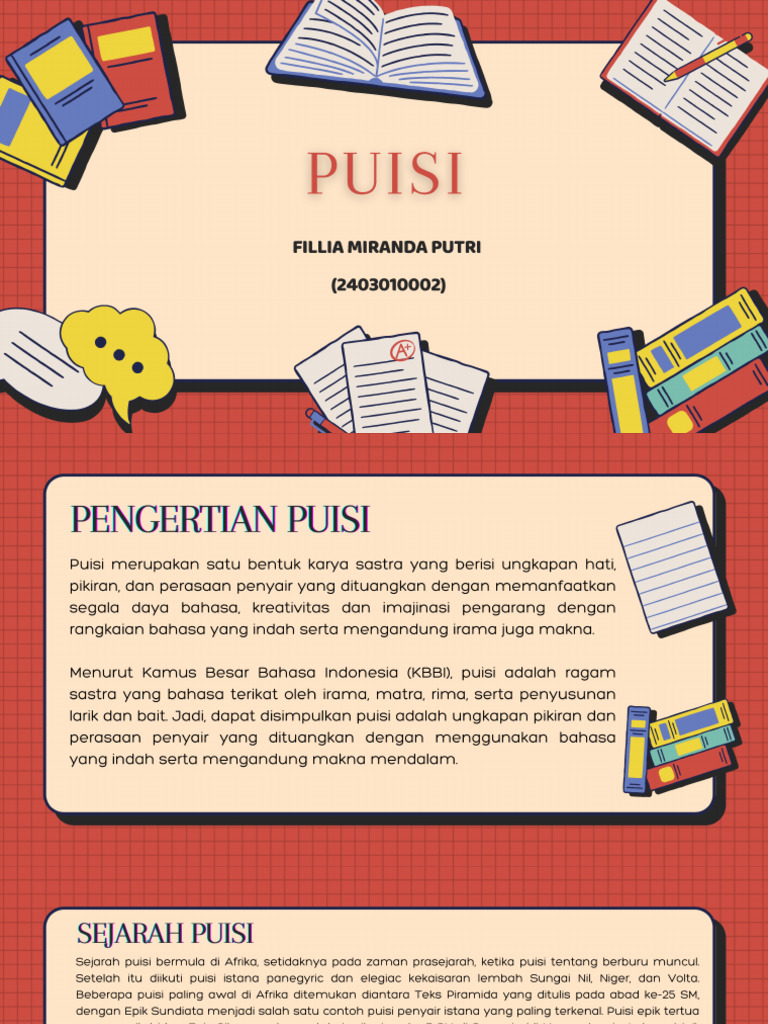 Sejarah Puisi Fillia MIranda Putri - 2403010002 | PDF