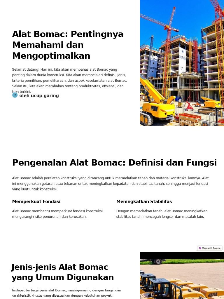 Alat Bomac Pentingnya Memahami Dan Mengoptimalkan | PDF