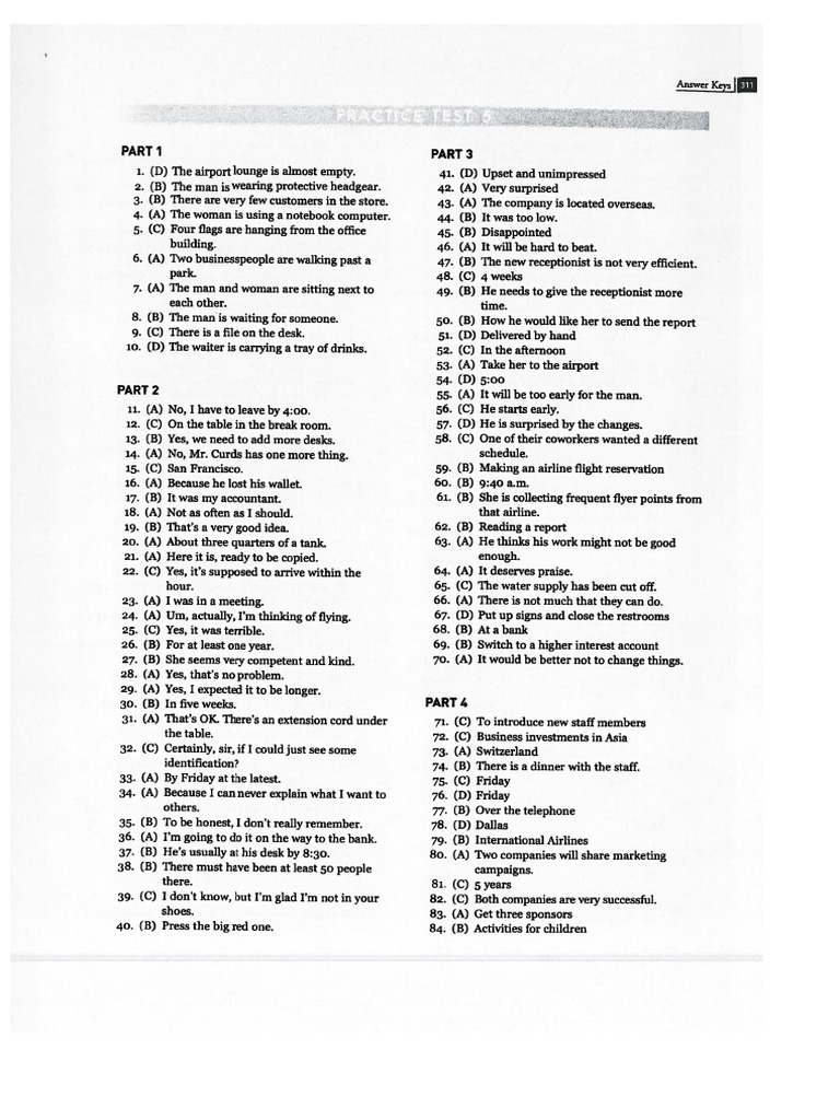 TargetToeic5 Answerkey | PDF